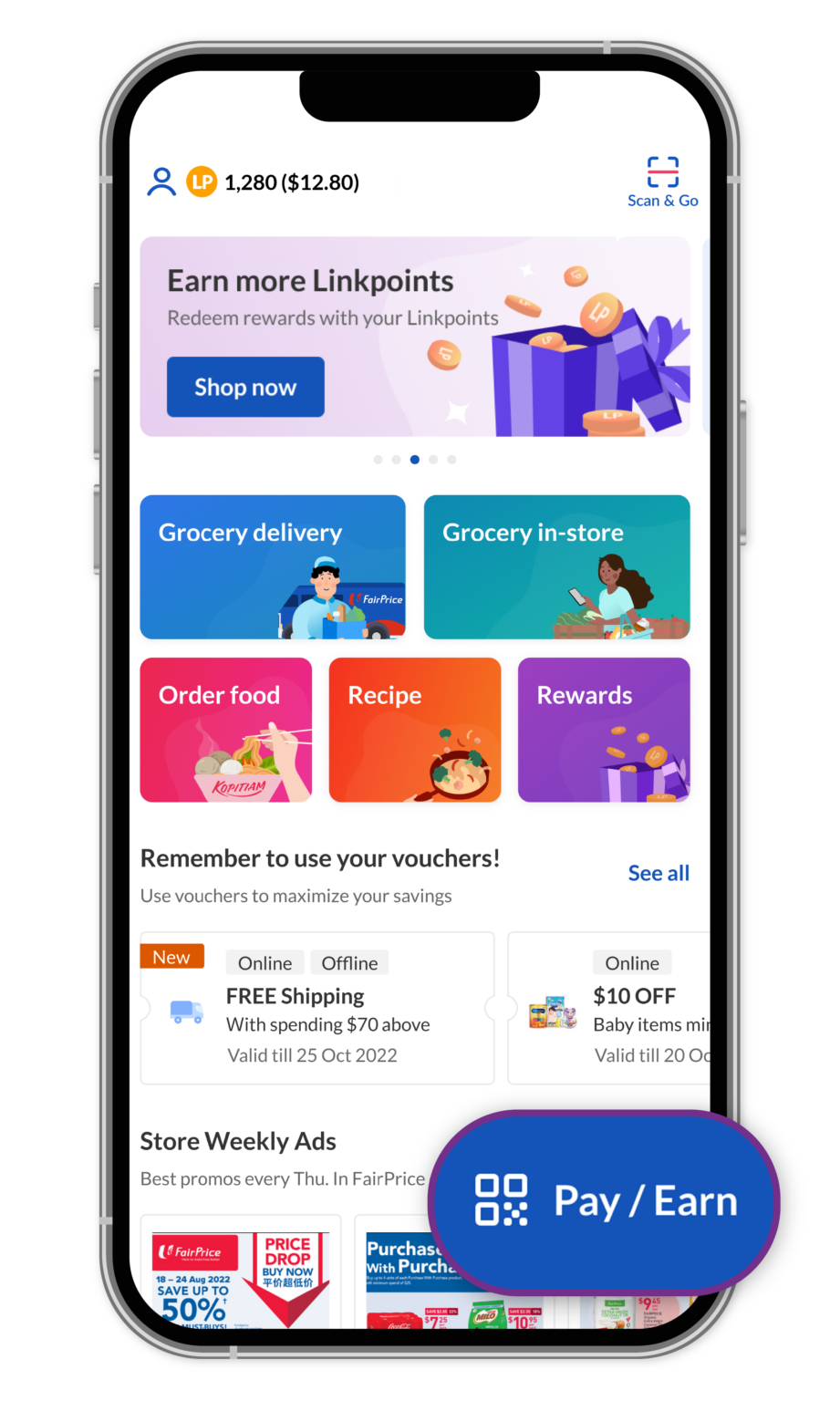 Get Linkpoints everywhere with your FairPrice Group app - Link
